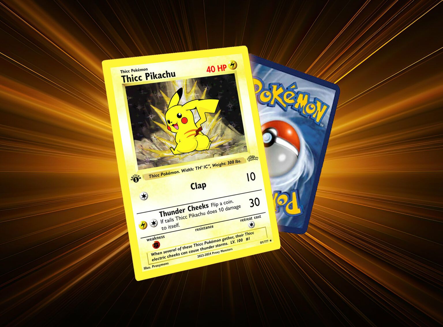 Thicc Pikachu Pokemon Card Collectible Display – Proxymons